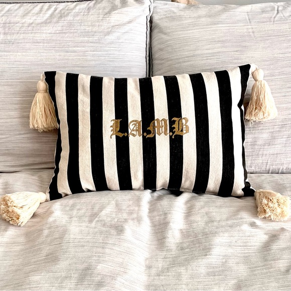 L.A.M.B. | Bags | Lamb Striped Pillow With Tassels | Poshmark